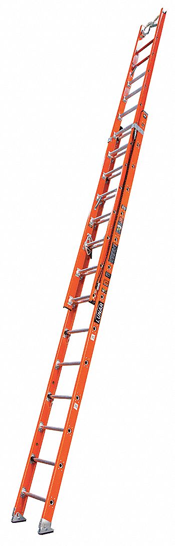 28 ft Fiberglass Extension Ladder, 300 lb Load Capacity - Grainger