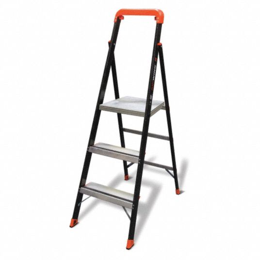 LITTLE GIANT, Fiberglass, 375 lb Load Capacity, Platform Stepladder ...