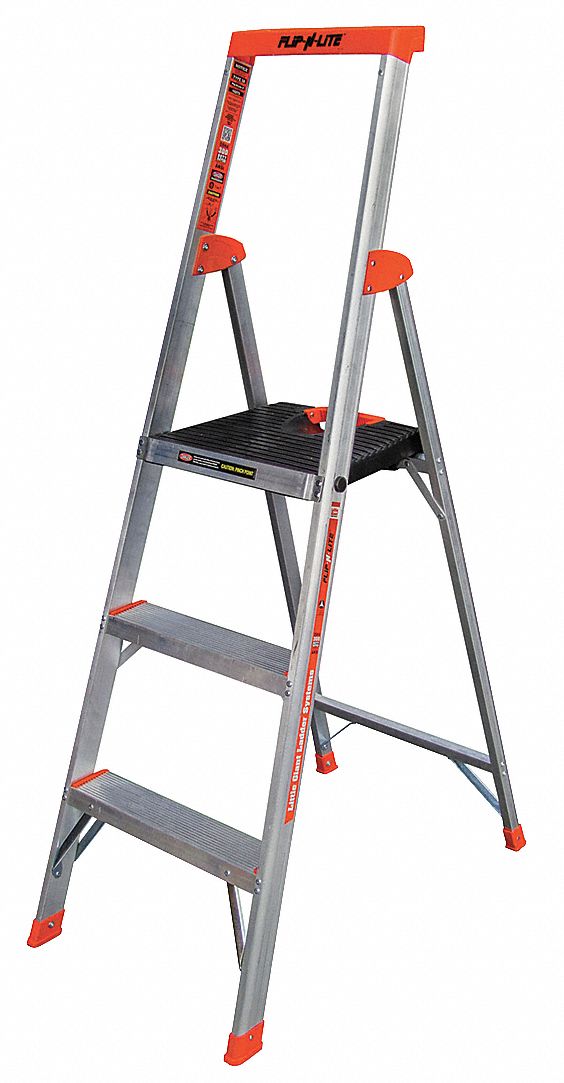 Platform Stepladder,4 ft.,Alum - Grainger