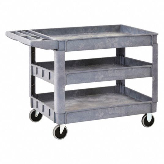550 lb Load Capacity, 46 in x 25 in, Utility Cart with Deep Lipped ...
