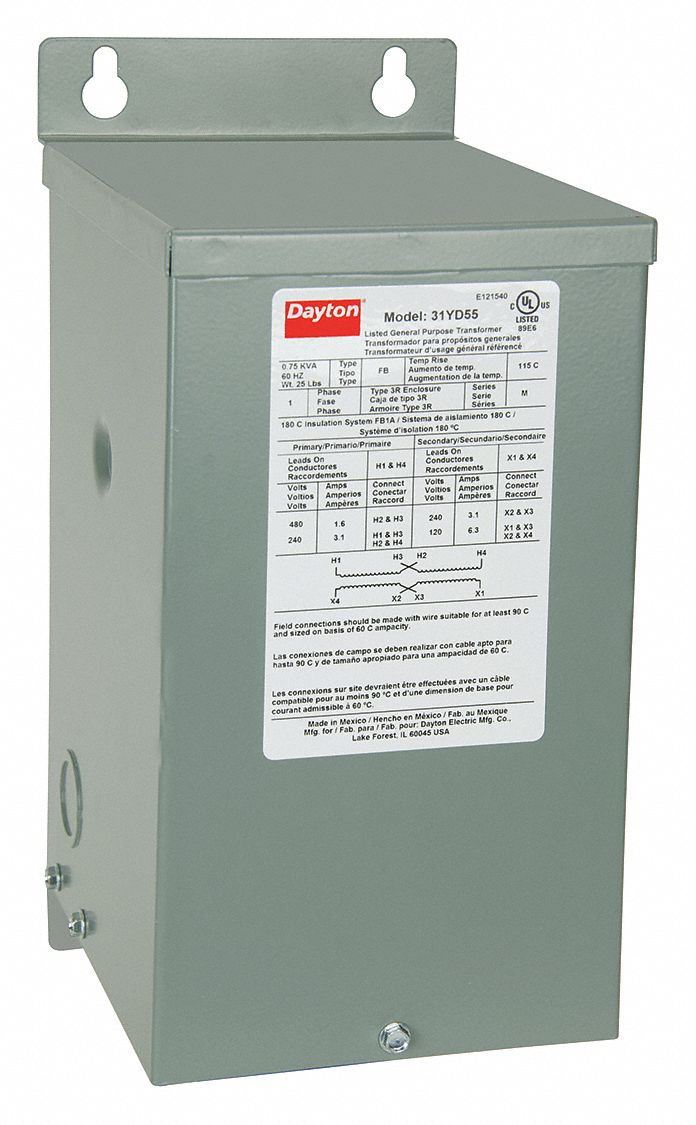 Single Phase Transformer, 120V AC, 240V AC Output, 240V AC, 480V AC ...