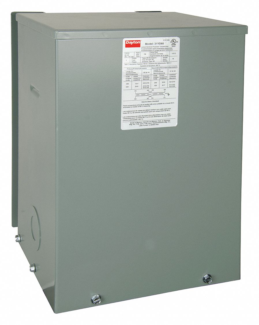Single Phase Transformer, 120V AC, 240V AC Output, 240V AC, 480V AC ...