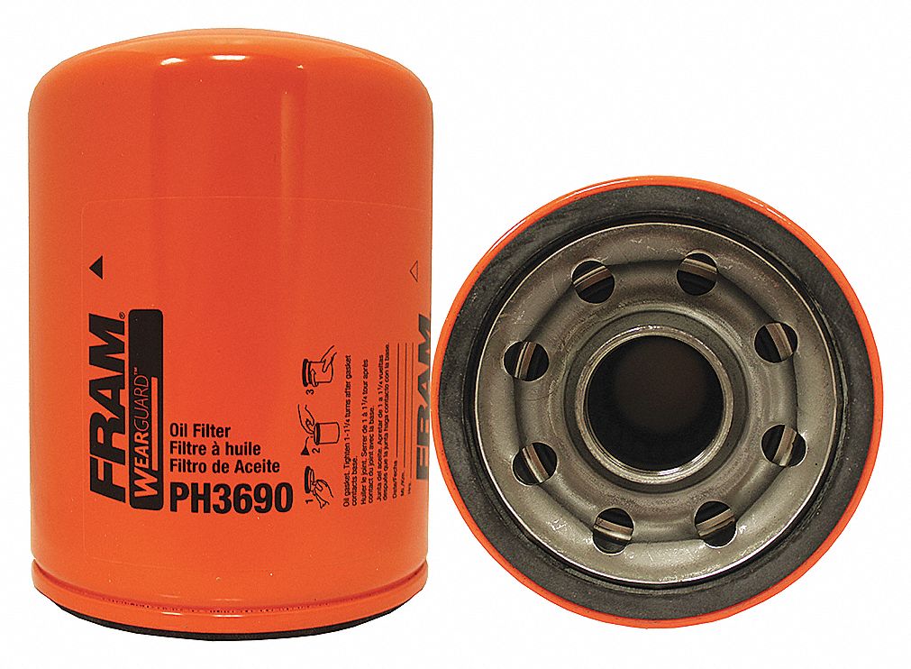 FRAM SPIN-ON OIL FILTER, GASKET, 6.25 IN L/4.625 IN OUTSIDE DIA1 1/2 ...
