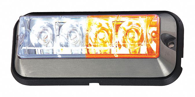 Rectangular Strobe Light,Amber/Clear - Grainger