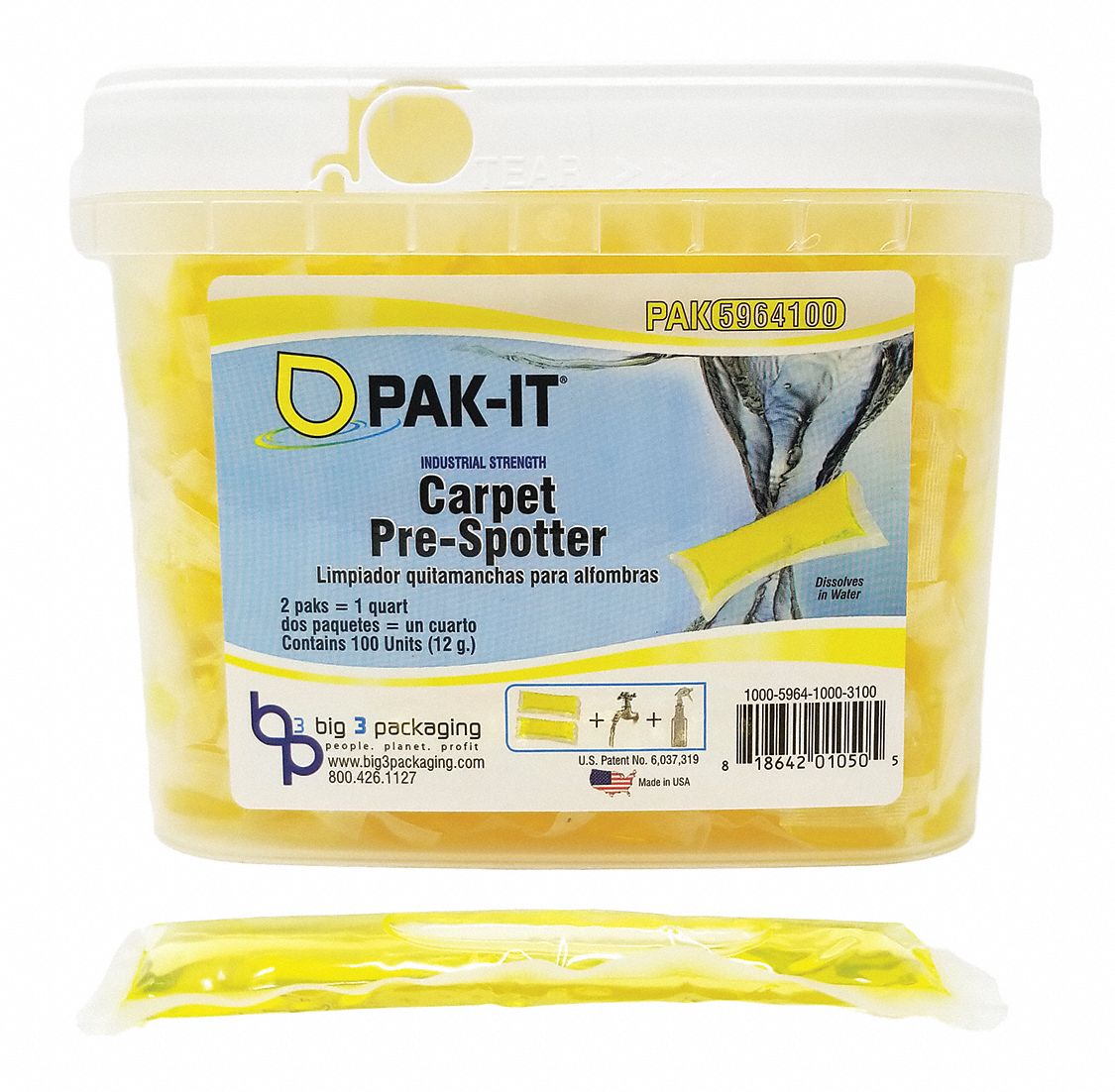 Carpet Pre Spotter,Yellow,50 qt. Tub - Grainger