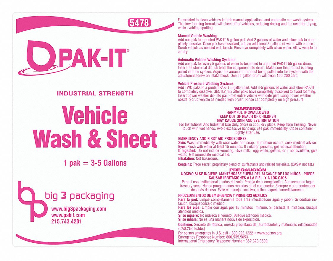 PAKIT, Bucket Label - 323C17|PAK5478L-1 - Grainger