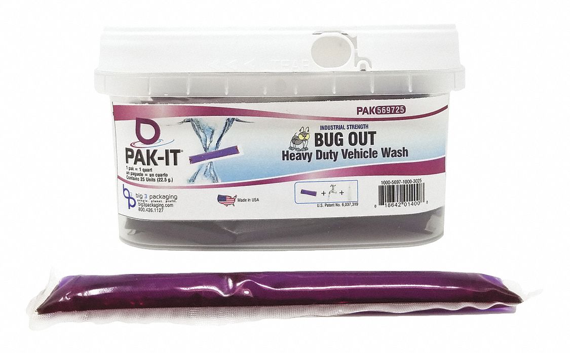 Bug Out HD Vehicle Wash,Purple,25 qty. - Grainger
