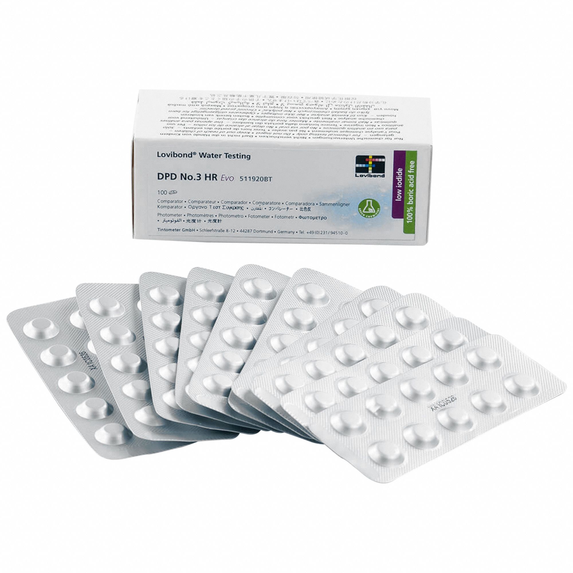 Lovibond Chlorine 01 To 100mgl Safest Tablet 800wu6dpd No3 Hr Evo Tablets Grainger