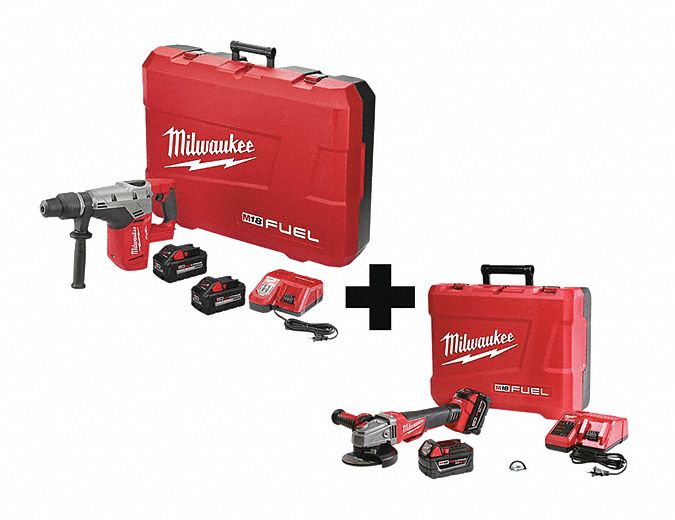 MILWAUKEE, D-Handle, 18 V, Cordless Rotary Hammer Kit - 326UN6|2717 ...