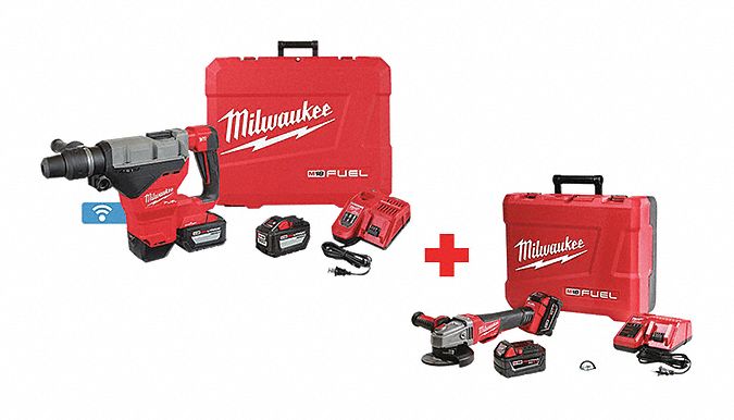 MILWAUKEE, D-Handle, 18 V, Cordless Rotary Hammer Kit - 326UN8|2718 ...