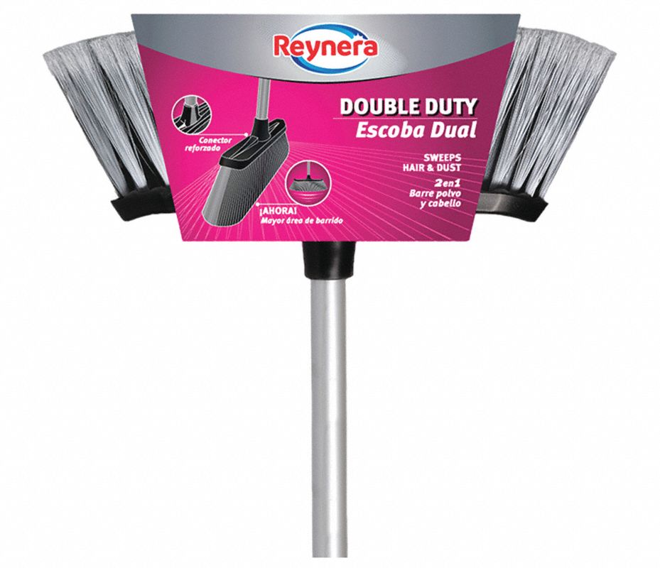 REYNERA Escoba, 12-1/2", 3-1/2", Gris/Negro, 47", Metal - Escobas ...
