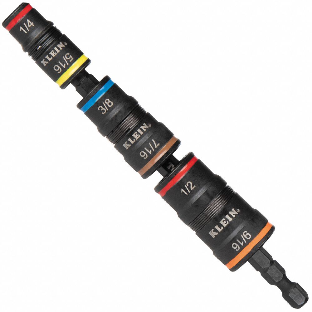 KLEIN TOOLS, Impact-Rated Flip Socket, Imperial, Double Ended Nutsetter ...