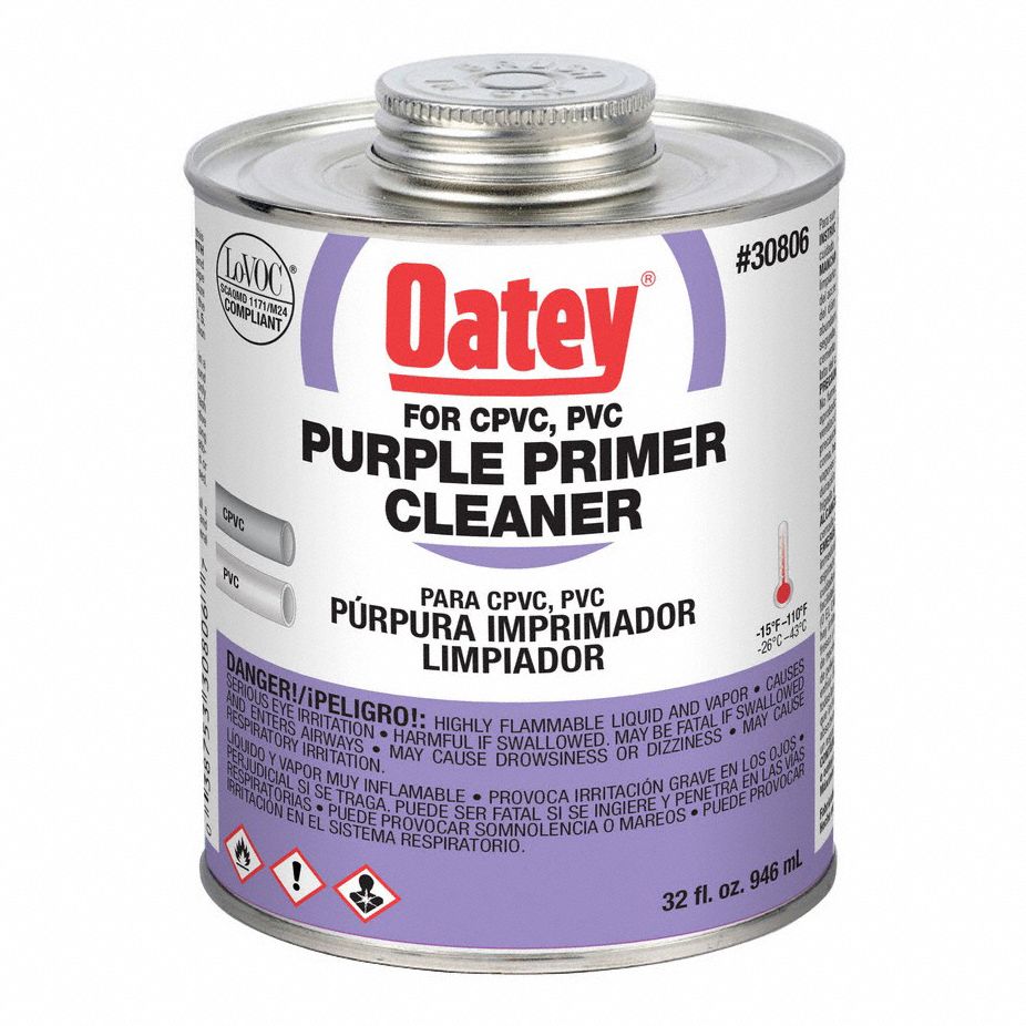 OATEY Purple Primer, Cleaner, 32 oz. - 329W26|30806 - Grainger