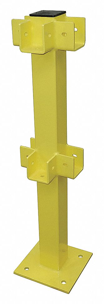 GRAINGER APPROVED THREE WAY POST 45 IN. YELLOW STEEL - Guard Rail Posts ...