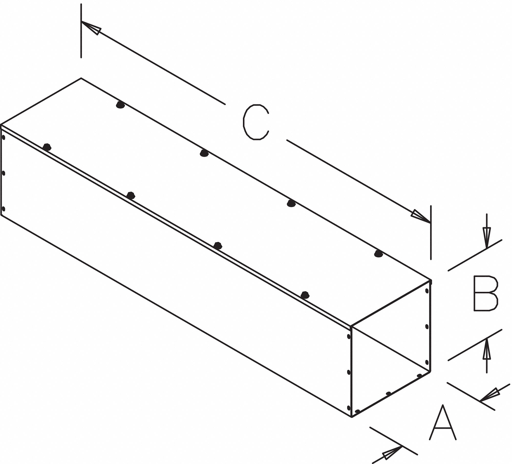 HOFFMAN, 4 in Wd, 4 in Ht, Straight Section Wireway - 32FN41|F44T148GV ...