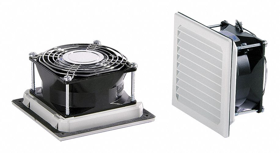 Filter Fan, Plastic, Light Gray Powder Finish, For Use With: Type 1 and ...