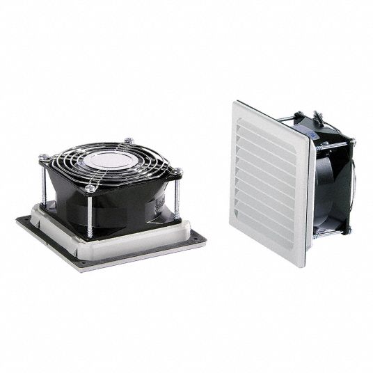 HOFFMAN Filter Fan, Plastic, Light Gray Powder Finish, For Use With ...