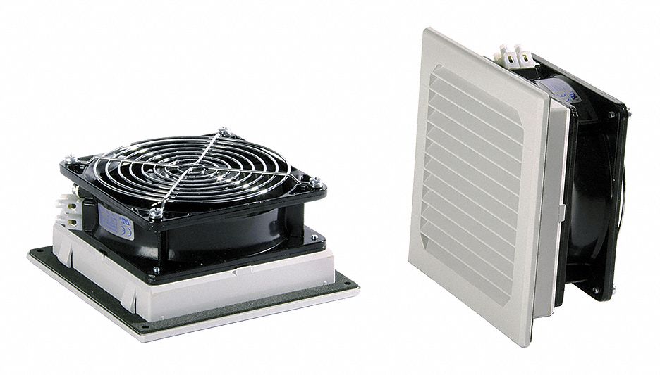 Filter Fan, Plastic, Light Gray Powder Finish, For Use With: Type 1 and ...