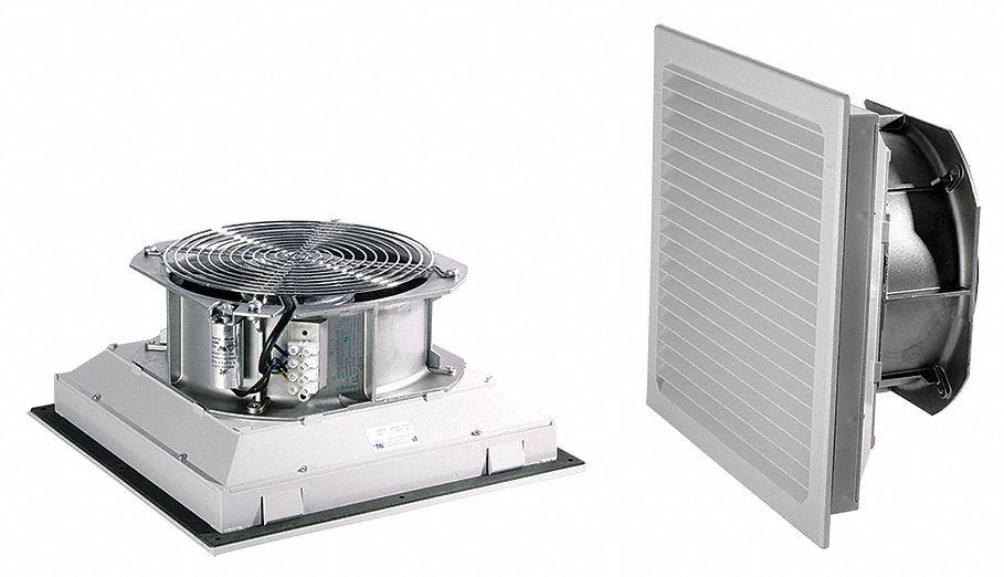 Filter Fan, Plastic, Light Gray Powder Finish, For Use With: Type 1 and ...