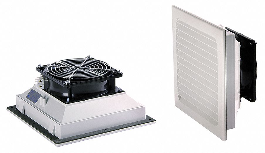 Filter Fan, Plastic, Light Gray Powder Finish, For Use With: Type 1 and ...