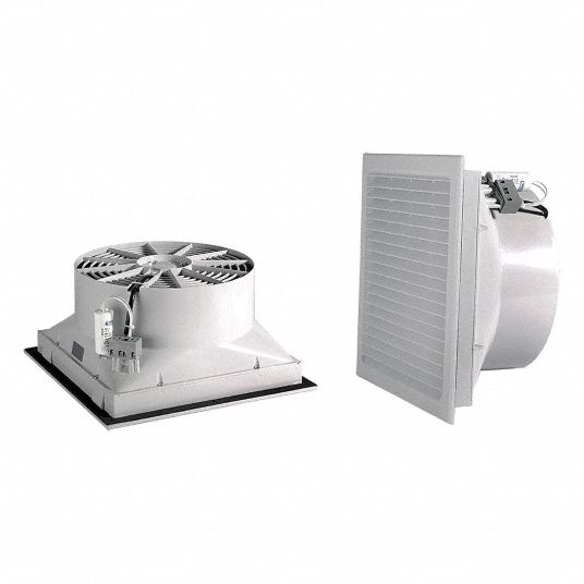 HOFFMAN Filter Fan, Plastic, Light Gray Powder Finish, For Use With ...