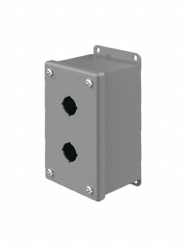 HOFFMAN, 22mm, 2 Holes, Push Button Enclosure - 32FR13|E2PBG - Grainger