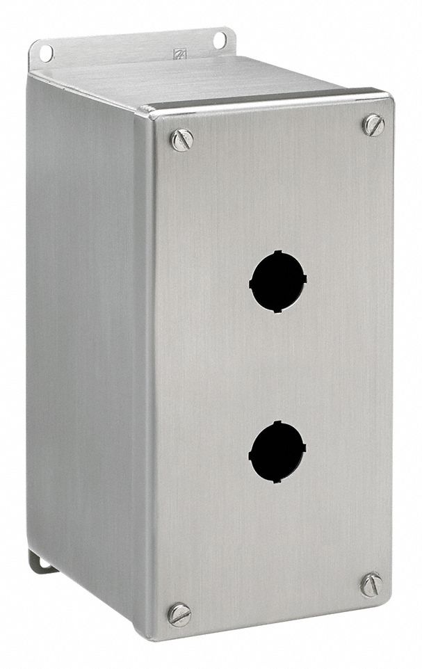 HOFFMAN, 22mm, 2 Holes, Push Button Enclosure - 32FR40|E2PBXSS - Grainger