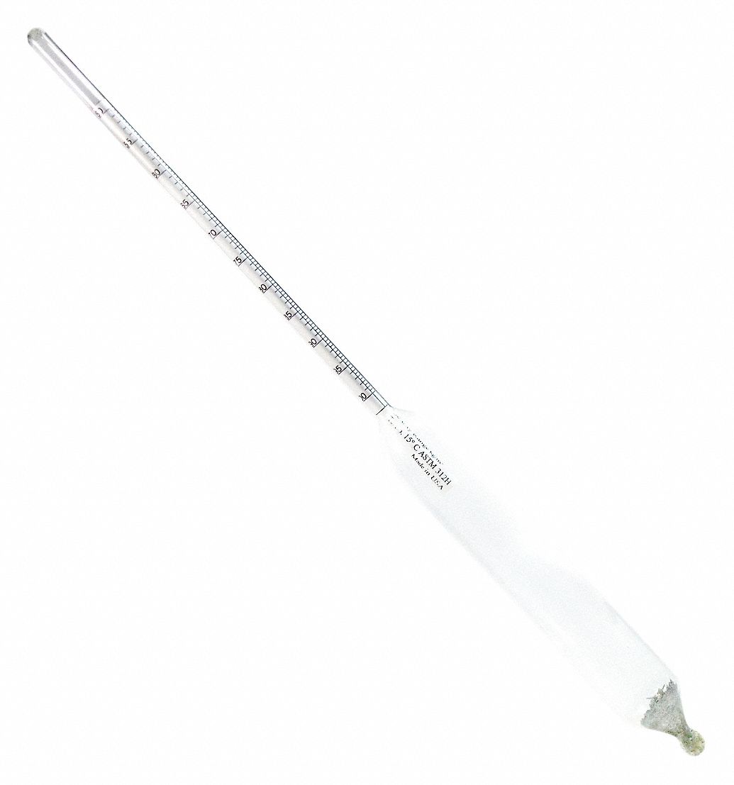 ASTM Density Plain Form, 1050/1100, Hydrometer - 32GA58|GW320H - Grainger