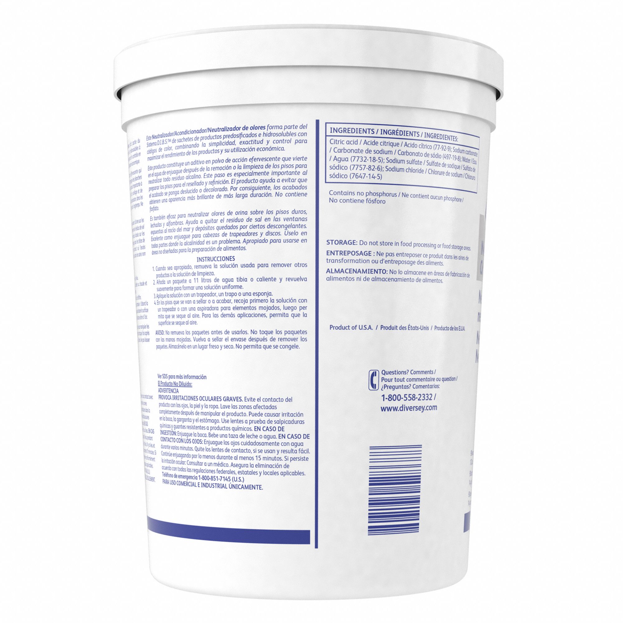 DIVERSEY Cleaner: Bucket, 90 ct Container Size, Concentrated, Powder ...