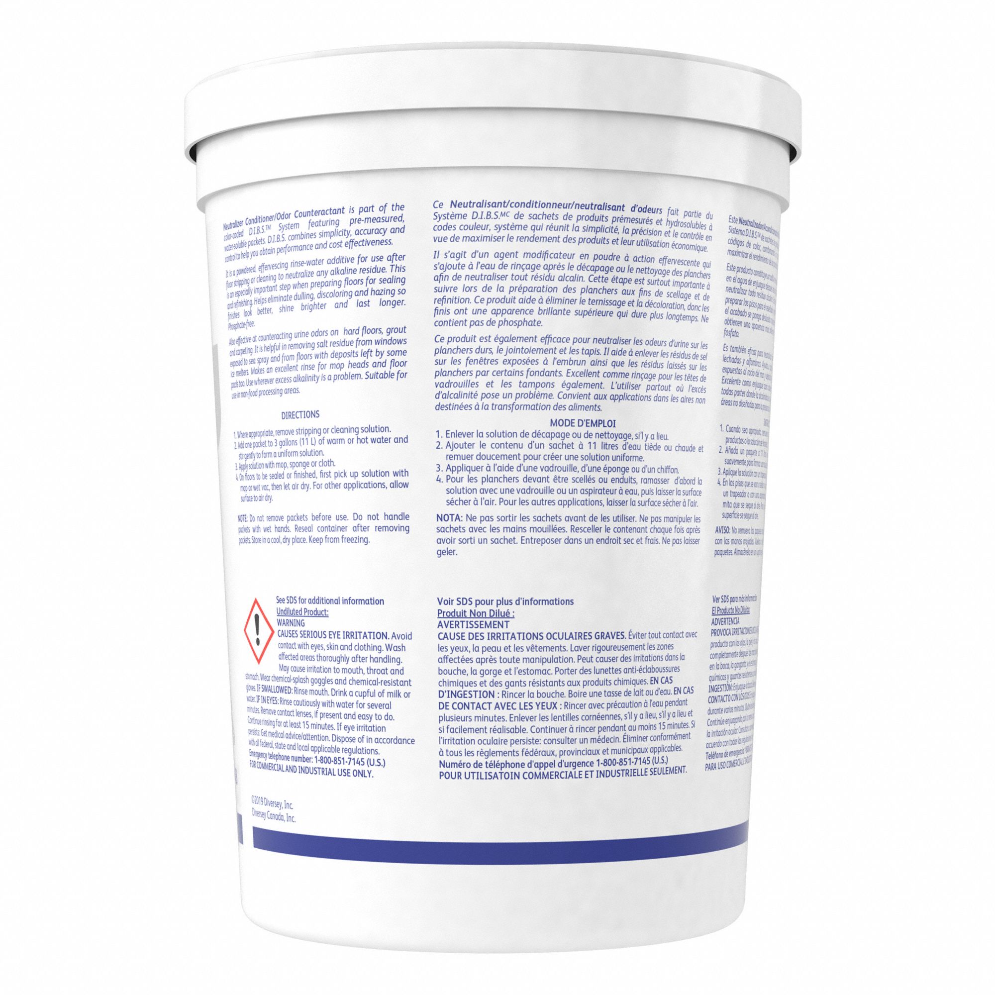 DIVERSEY Cleaner: Bucket, 90 ct Container Size, Concentrated, Powder ...