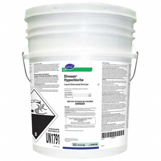 DIVERSEY Industrial Food Grade Oxidizing Disinfectant: Bucket, 5 gal ...