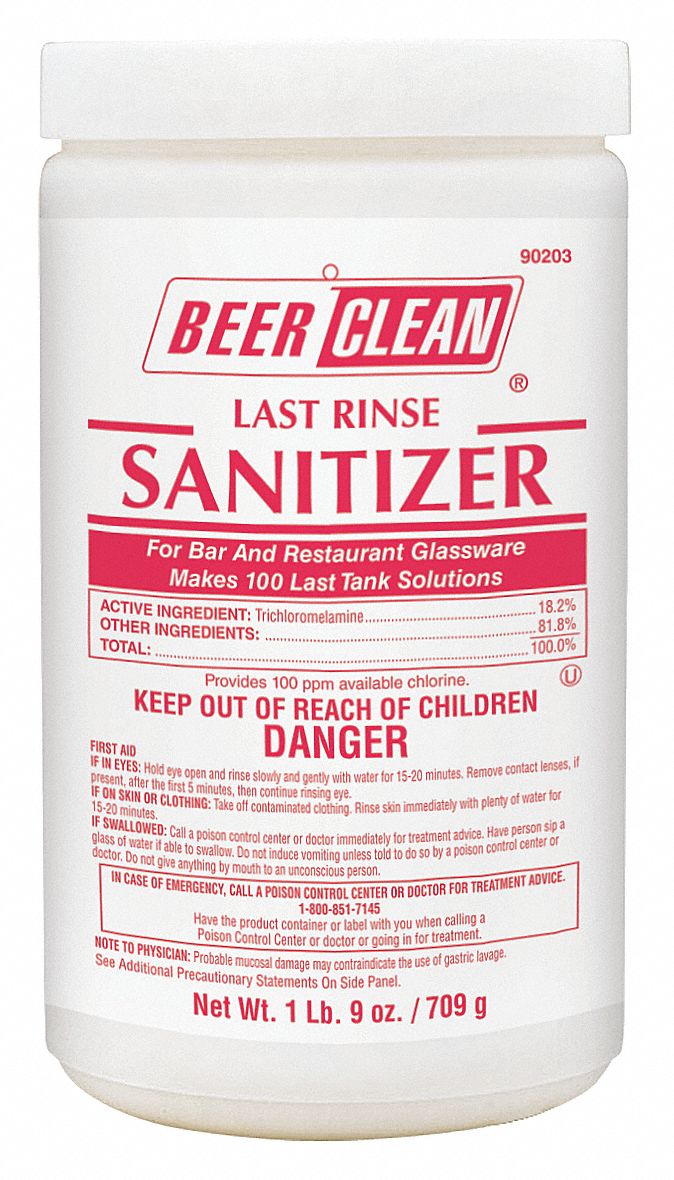 BEER CLEAN, Powder, Jar, Sanitizing Rinse - 32GR54|90203 - Grainger