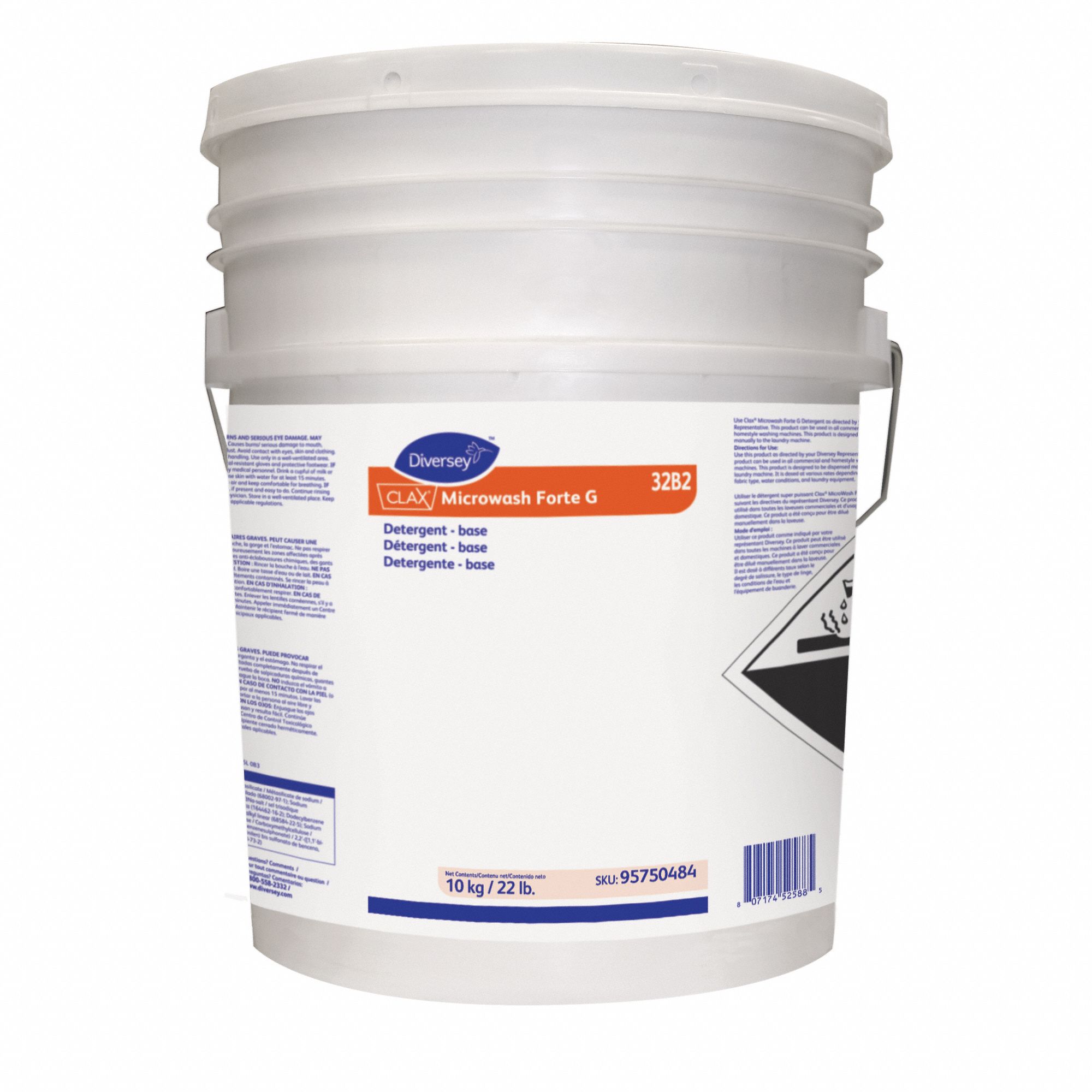 DIVERSEY Laundry Detergent: Traditional, Bucket, 22 lb, Powder ...