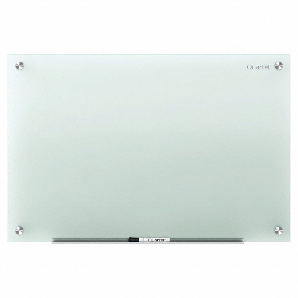 Quartet Gloss Finish Glass Dry Erase Board Wall Mounted 48 Inh X 96 Inw Frosted White