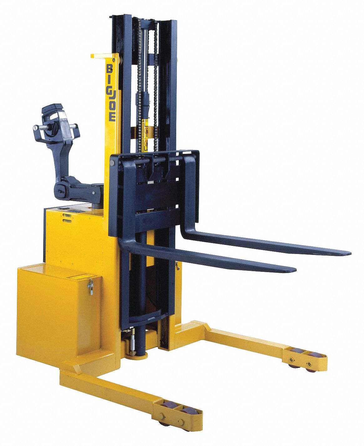 BIG JOE, 3,000 lb Load Capacity, 42 in x 4 in, Powered Straddle Stacker ...