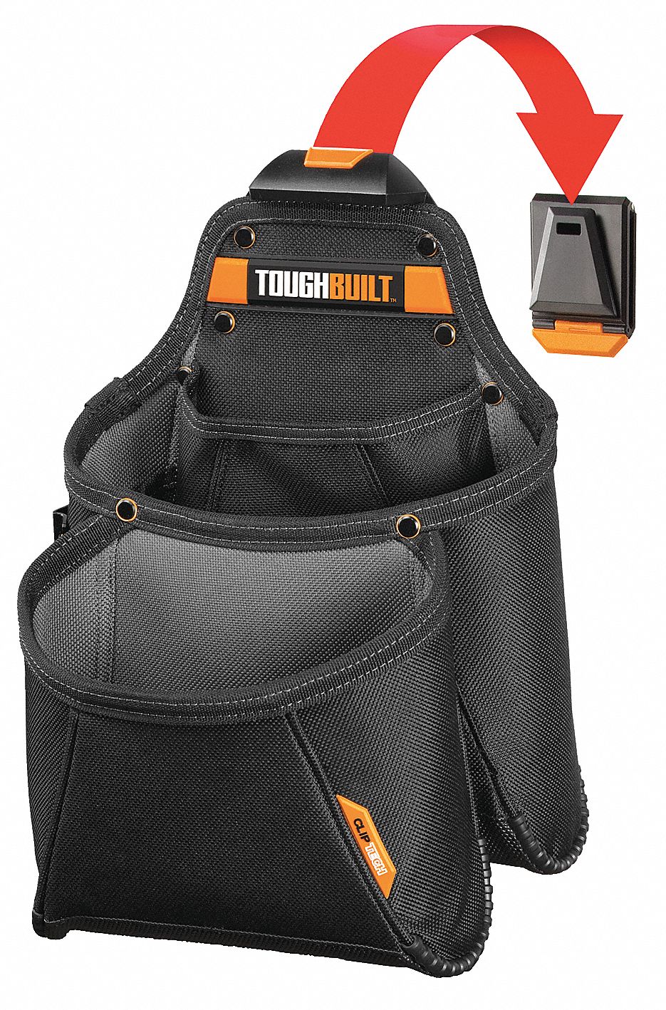 Black/Yellow, Supply Tool Pouch, Polyester, ABS Plastic - Grainger