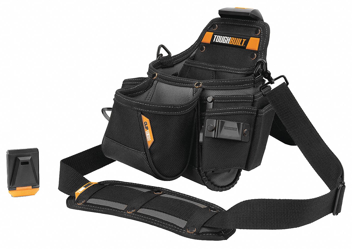 Black/Yellow, Plumbers Tool Pouch, Polyester, ABS Plastic - Grainger