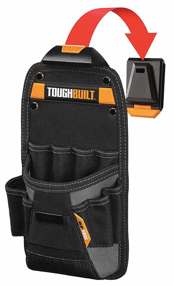 Black/Yellow, Technicians Tool Pouch, Polyester, ABS Plastic - Grainger