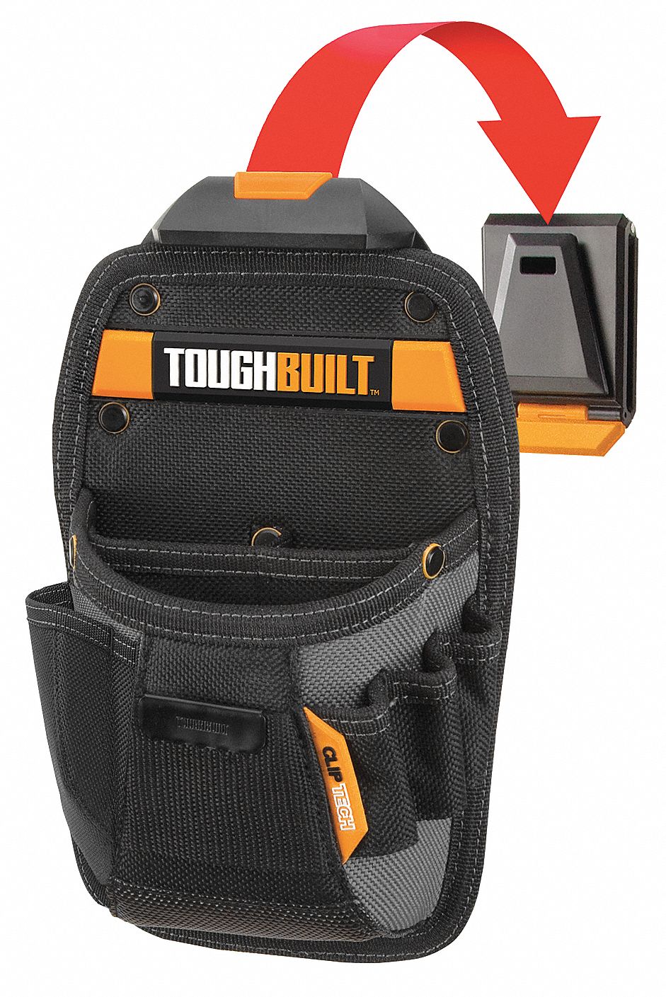 Black/Yellow, Universal Tool Pouch, Polyester, ABS Plastic - Grainger