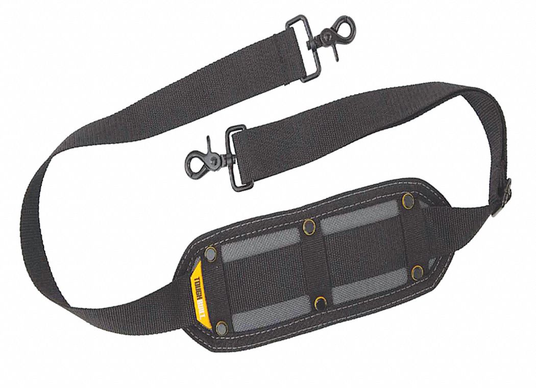 Black, Padded Shoulder Strap, Polyester / Steel - Grainger