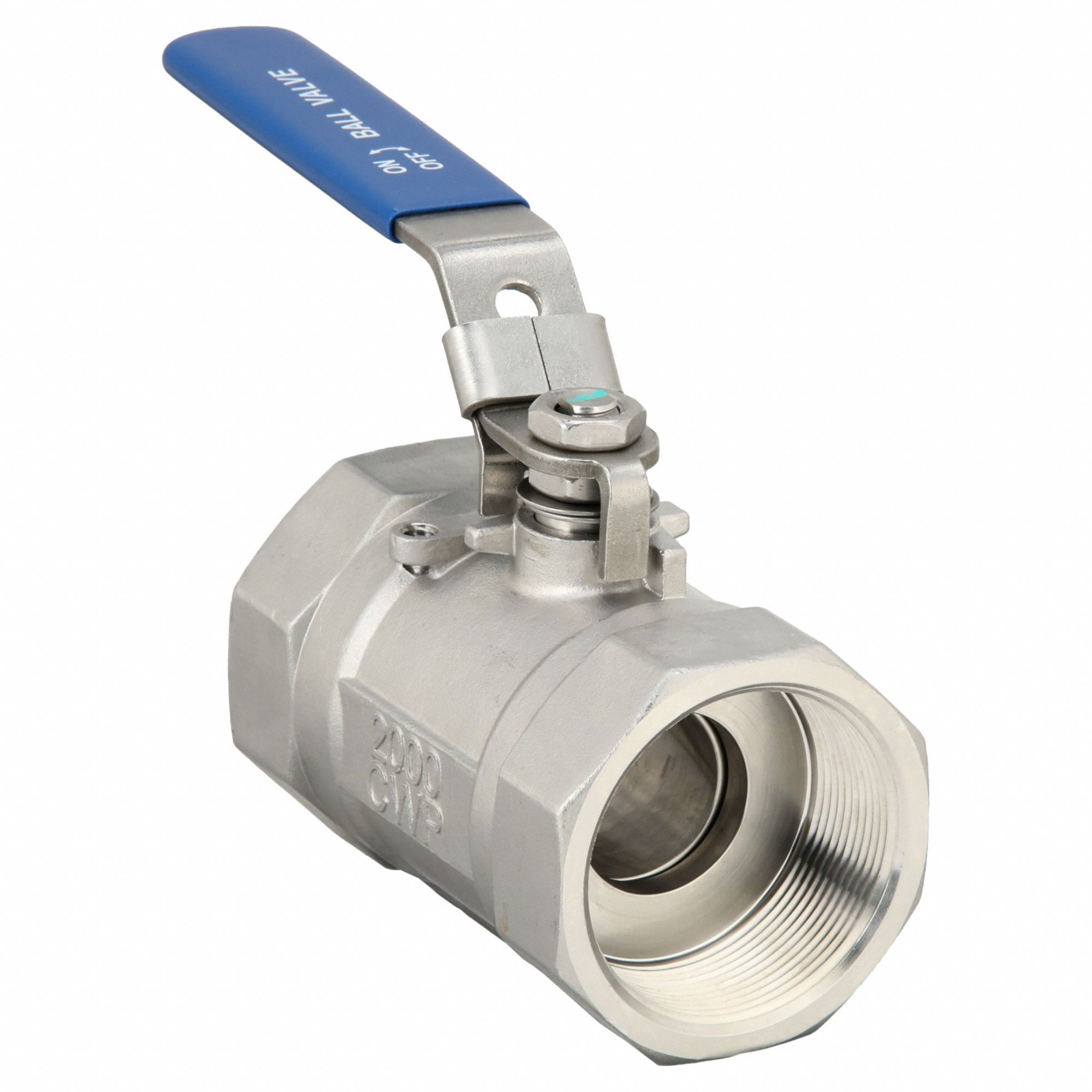 2 in, 316 Stainless Steel, Manual Two-Way Ball Valve - 32H986 ...