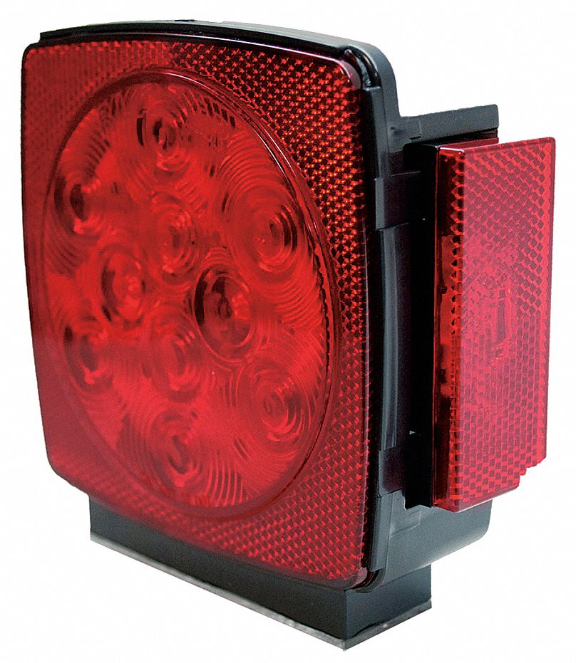 1 3/4 in Square Stop/Turn/Tail Light, Red - Grainger