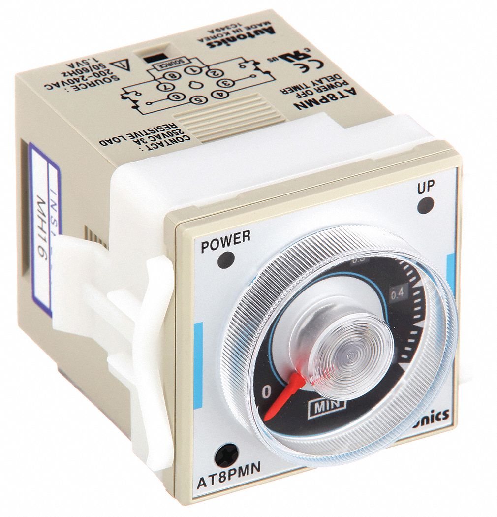 Single Function Timing Relay, 200 to 240V AC, 3A @ 250V, 8 Pins, DPDT ...