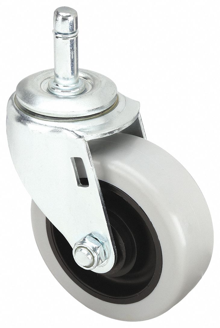 NSF-Listed Sanitary Friction-Ring Stem Caster, 3 1/2 in Wheel Dia., 250 ...