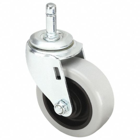 NSF-Listed Sanitary Friction-Ring Stem Caster, 3 1/2 in Wheel Dia., 250 ...