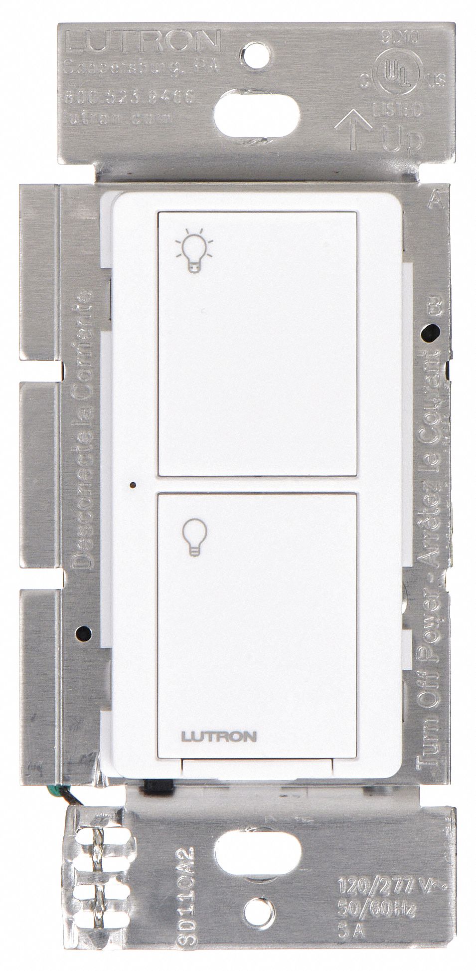 LUTRON, 2 Buttons, 120 to 277V AC, Wireless Wall Switch - 32JA28|PD-5S ...