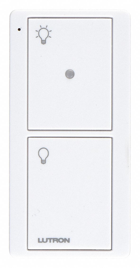 LUTRON, 2 Buttons, Battery, Wireless Control with Nightlight - 32JA40|PJN-2B-GWH-L01 - Grainger