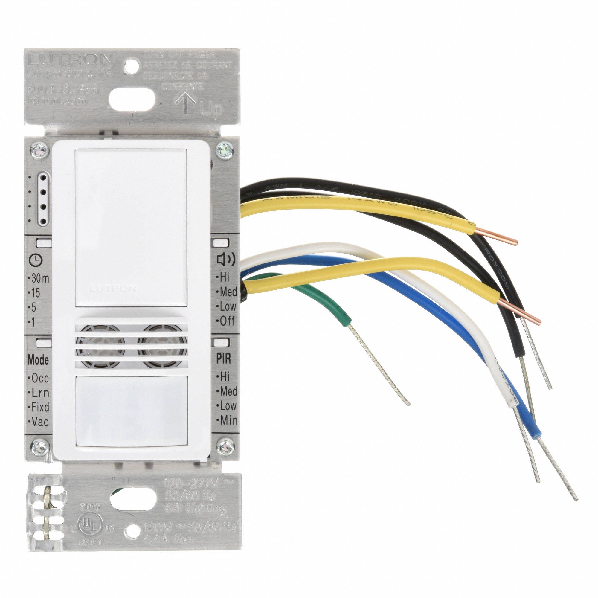 LUTRON Occupancy Sensor: Hard Wired, Wall Switch Box, 900 sq ft ...