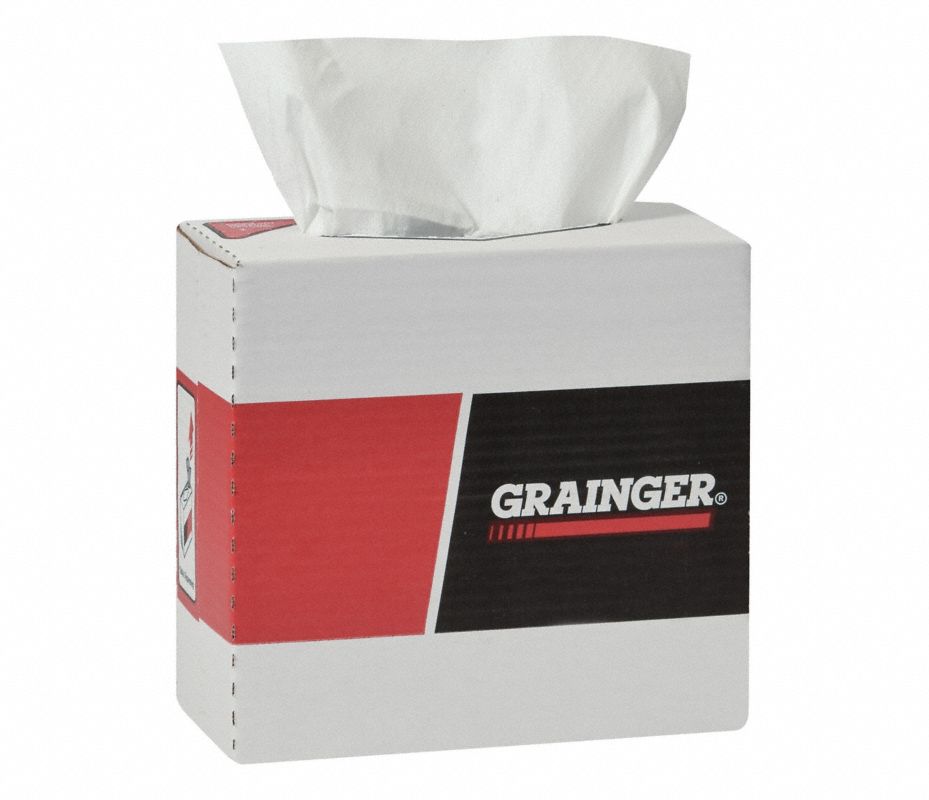 GRAINGER Paños Secos 100 hojas 9" x 16-1/2" Blanco - 32KL16 | 32KL16 ...