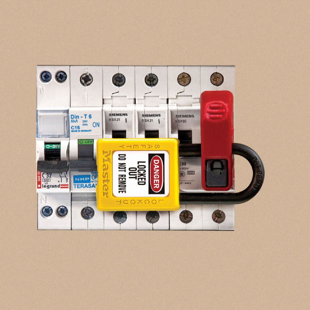 MASTER LOCK ISO-DIN Universal Lockout Device, 120/277, Clamp-On with ...